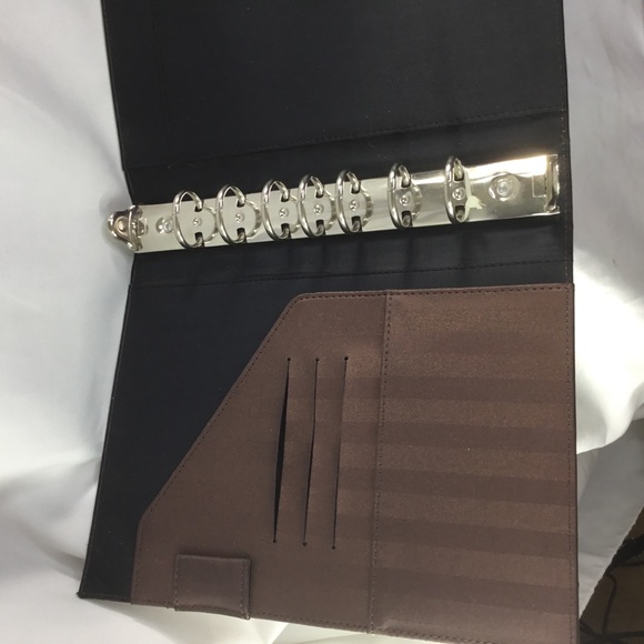 daytimer | Accessories | Daytimer Brown Striped 7 Ring Agenda Planner ...